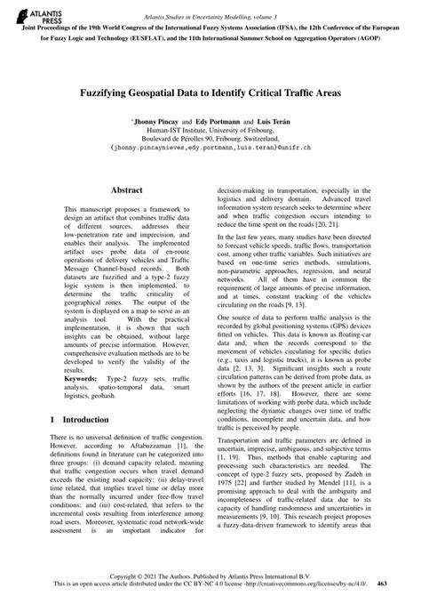 Pdf Fuzzifying Geospatial Data To Identify Critical Traffic Areas