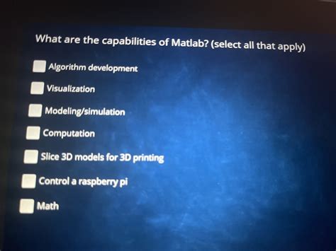 What Are The Capabilities Of Matlab Select StudyX