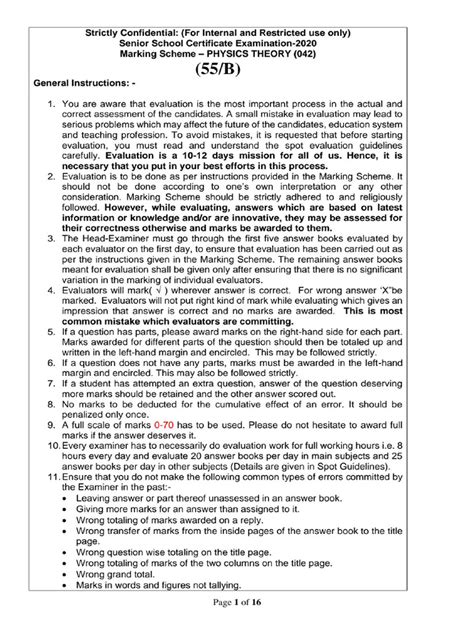 Physics042blindclassxiimarkingscheme2020 Pdf