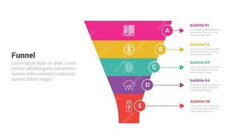 Premium Vector Funnel Shape Infographics Template Diagram With Arrow
