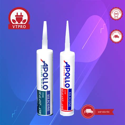 Keo silicon Apollo A300 trắng trong trắng đục đen hàng chính hãng