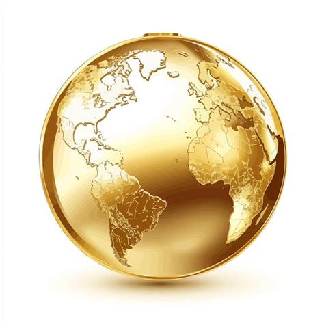 A Gold Globe With A World Map On It Premium Ai Generated Vector