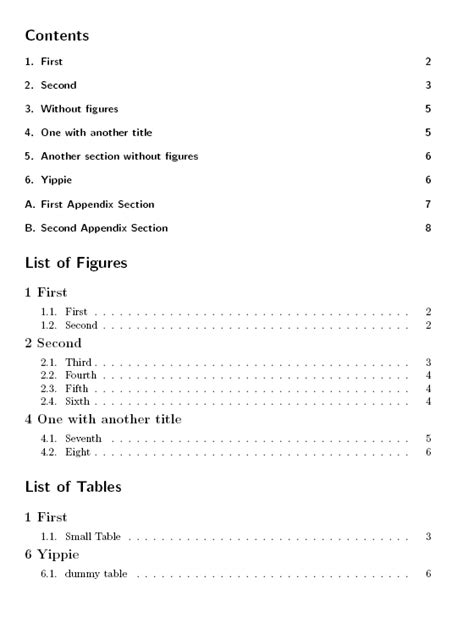 List Of Tables Or Figures By Section LaTeX TeX LaTeX Stack Exchange