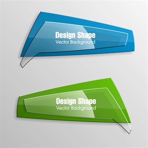 Colorful Shape With Glass Banners Vector Set Vectors Graphic Art