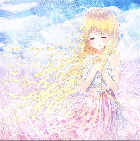 Safebooru 1girl Alc Ex2 Lv Blonde Hair Closed Eyes Hands Together