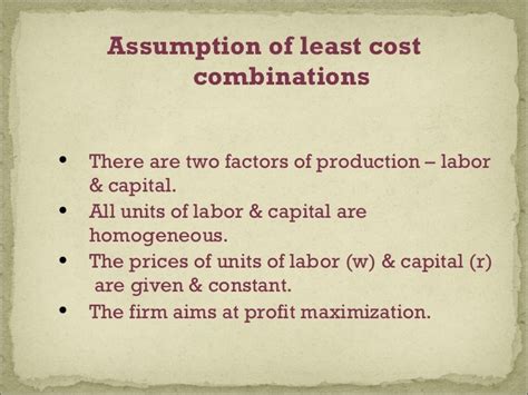least cost combination