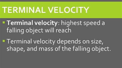 Section 1 Part 3 Falling Objects Air Resistance