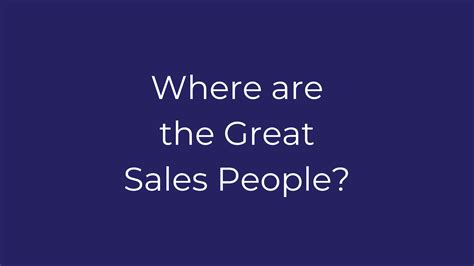 Where Are The Great Sales People Charlie Pidcock