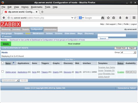 CentOS 6 Zabbix 監視ホストの設定 Server World