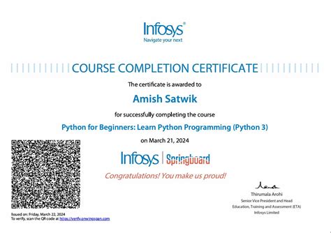 amish satwik on linkedin pythonprogramming infosysspringboard