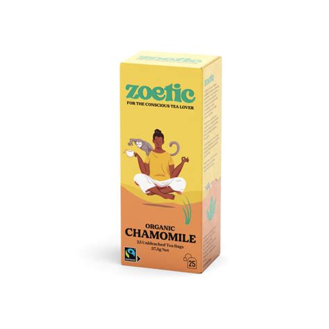 Zoetic Organic Chamomile Tea Bags 25 Pack Avondale Organics