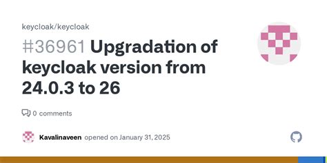 Upgradation Of Keycloak Version From 2403 To 26 · Issue 36961