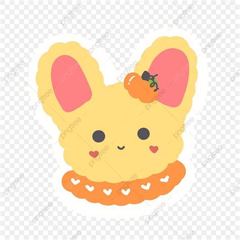 Cute Korean Bunny Sticker With Pumpkin Hairpin Cute Bunny Cute Bunny