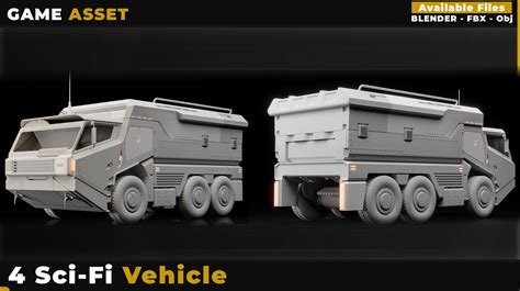 Artstation 4 Sci Fi Vehicle Truck Vol 01 Resources
