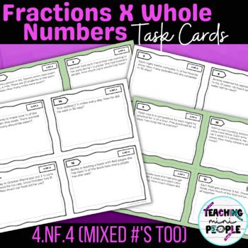 Multiplying Fractions By Whole Numbers Word Problem Task Cards NF