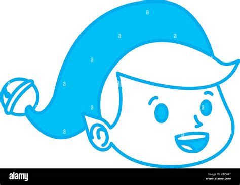 Cute Elf Face Christmas Cartoon Stock Vector Image And Art Alamy