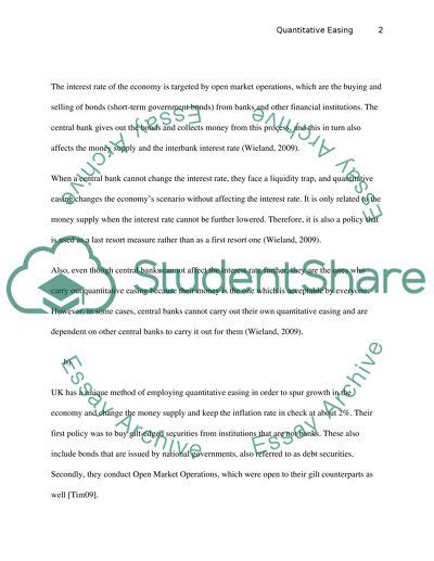 Macroeconomics Quantitative Easing Essay Example Topics And Well