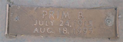 Prim B Ashley 1915 1995 Find A Grave Memorial