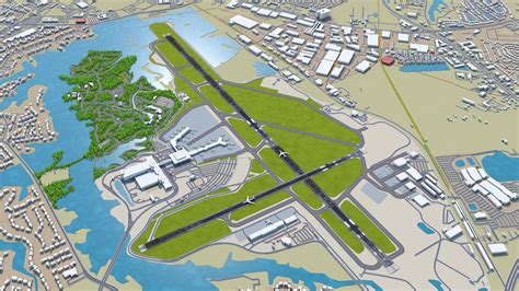 3d Model Norfolk International Airport 10km Vr Ar Low Poly Cgtrader