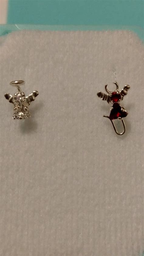 Aretes Diablo Y Angel Cristal Conciencia De Plata Original En Mercado Libre