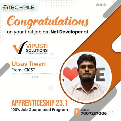 Techpile Achievements Placement Rahul Soni