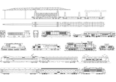 3d Model Of Train Engine Cad Block Layout File In Autocad Format
