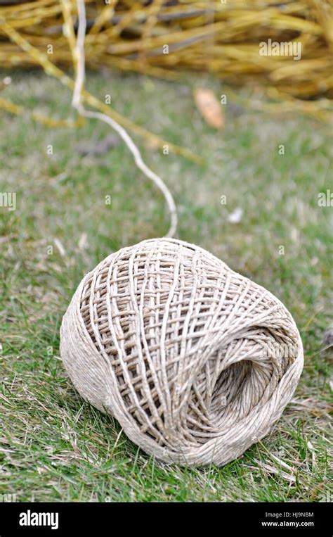 tool household closeup garden ball spring thread spiral bind