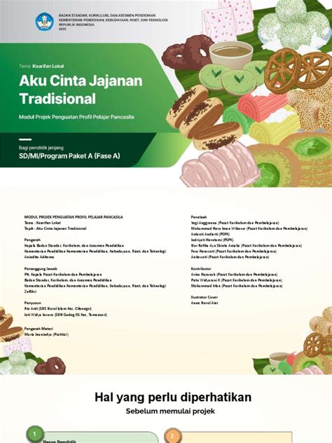 Modul Projek Kearifan Lokal Aku Cinta Jajanan Tradisional Fase A Pdf