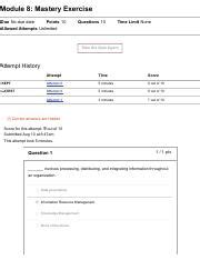 Module 8 Mastery Exercise MIS407 Pdf Module 8 Mastery Exercise Due No Due Date Points 10