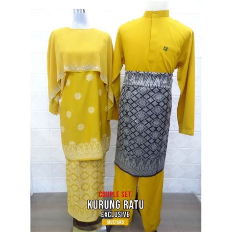 Ratu Set Kurung Cape Songket Printed Baju Melayu Sakura