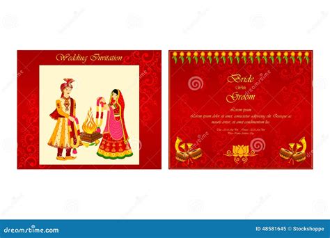 Indian Wedding Invitation Card Stock Vector Illustration Of Concept