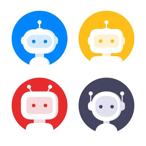 Robot Head Icon Circle Chatbot Sign Design Voice Support Service Stock Vector By ©denvitruk