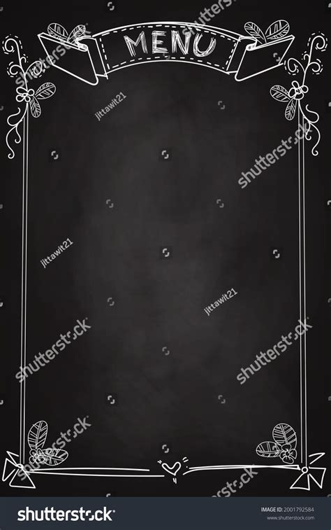 Menu Design Chalk Board Texture Black Stock Vector Royalty Free 2001792584