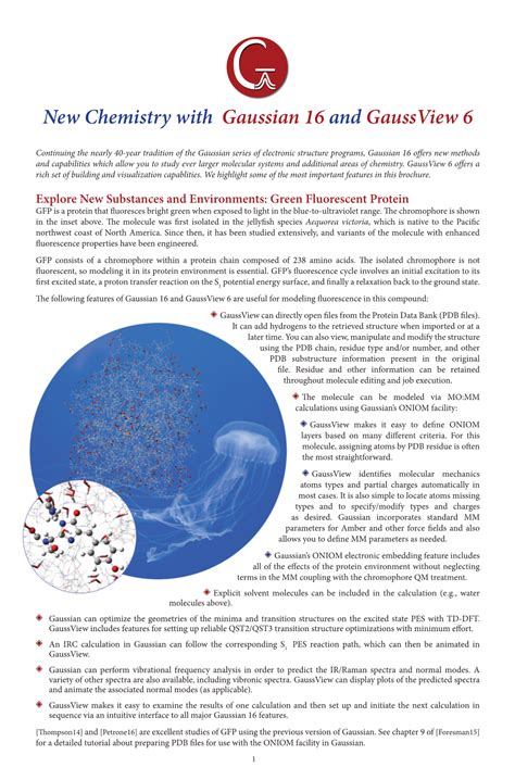 New Chemistry With Gaussian 16 And Gaussview 6 Docslib