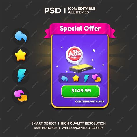 Premium Psd Game Ui Kit 2d Game Ui User Interface Casual Game Ui Ui