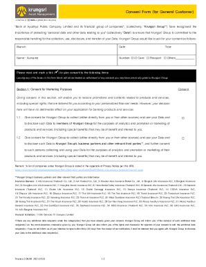 Fillable Online Consent Form For General Customer Fax Email Print