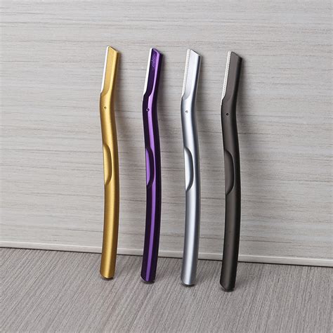 Zinc Alloy Straight Brow Razor In Yellow Purple Silver Black