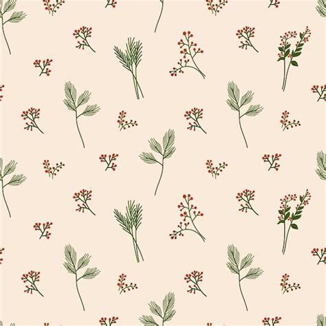 Papel Digital De Flores De Inverno Padrão Perfeito De Natal Vetor