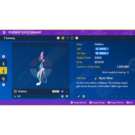 Pokemon Scarlet And Violet 6iv Shiny Inteleon [ranked Battle Best Build