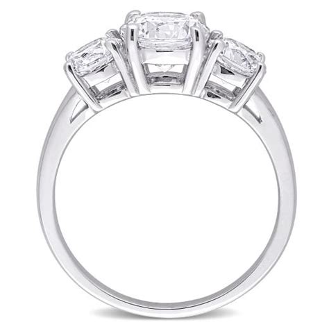 Julianna B Sterling Silver Cubic Zirconia 3 Stone Ring Charm Diamond