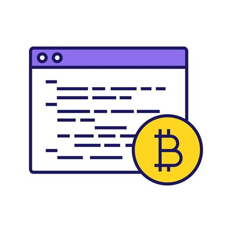 Bitcoin Mining Software Color Icon Blockchain Coding Crypto Mining