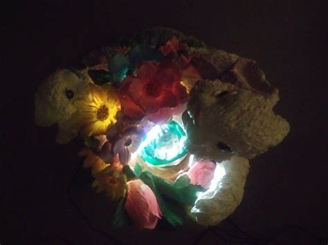 Fiber Optic Easter Tree 18 Decoration Lighted With Bunny Rabbit Dated 2000 3929637400