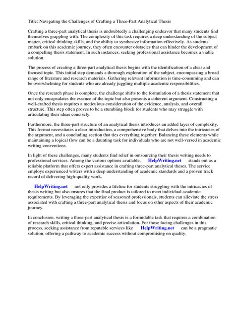 Three Part Analytical Thesis Pdf Essays Thesis