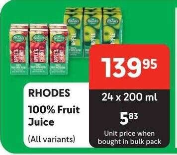 RHODES Fruit Juice All Variants Offer At Makro