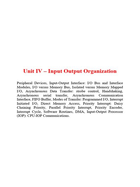 Coa Complete Notes Pdf Inputoutput Central Processing Unit