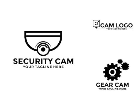 캠 Cctv 로고 디자인 캠 보안 로고 벡터 세트 프리미엄 벡터