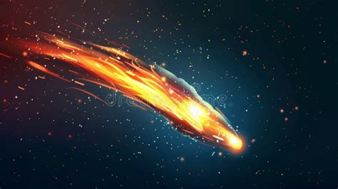 Modern Illustration Of A Comet Tail With A Meteor Star Light 3d