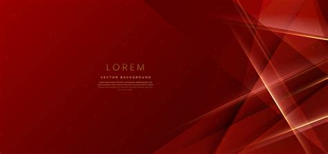 Abstract Elegant Red Background With Golden Line And Lighting Effect