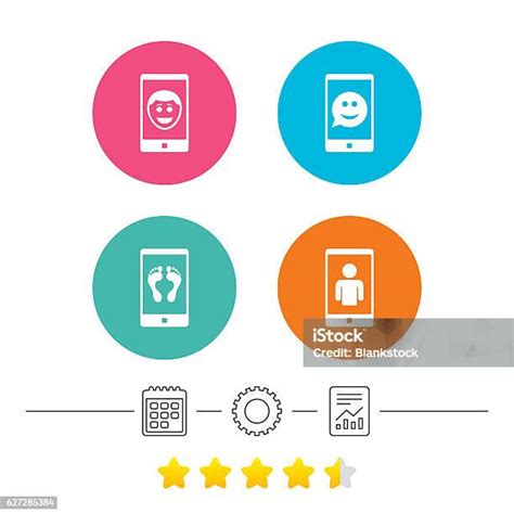 셀카 웃으세요 얼굴 아이콘을 스마트폰 영상전화 개성 개념에 대한 스톡 벡터 아트 및 기타 이미지 개성 개념 그래프 기어 기계 부분 Istock