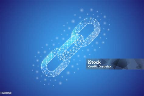 흰색으로 연결된 점이있는 낮은 폴리 기호를 연결합니다 3d 기하학적 다각형 블록 체인 체인 링크 하이퍼 링크 협력 디자인 벡터 일러스트 레이 션 0명에 대한 스톡 벡터 아트